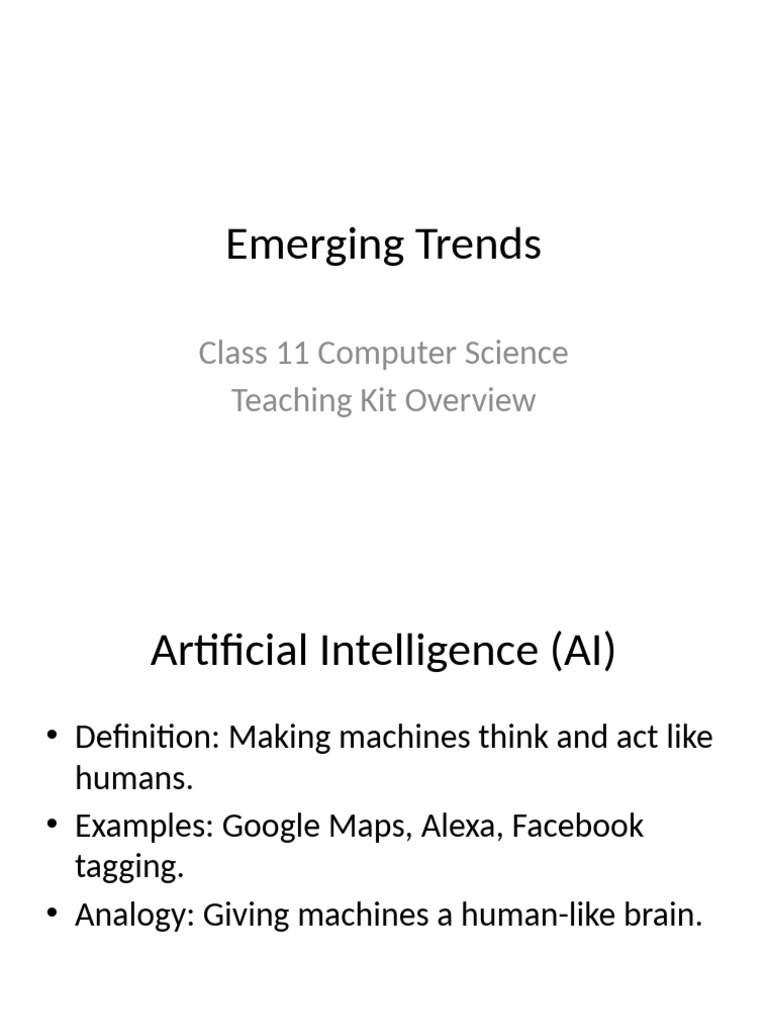 Emerging Trends Class11 Complete Presentation | PDF | Artificial Intelligence | Intelligence (AI ...