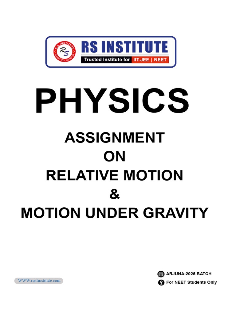 Relative Motion & Motion Under Gravity | PDF | Spacetime | Metrology