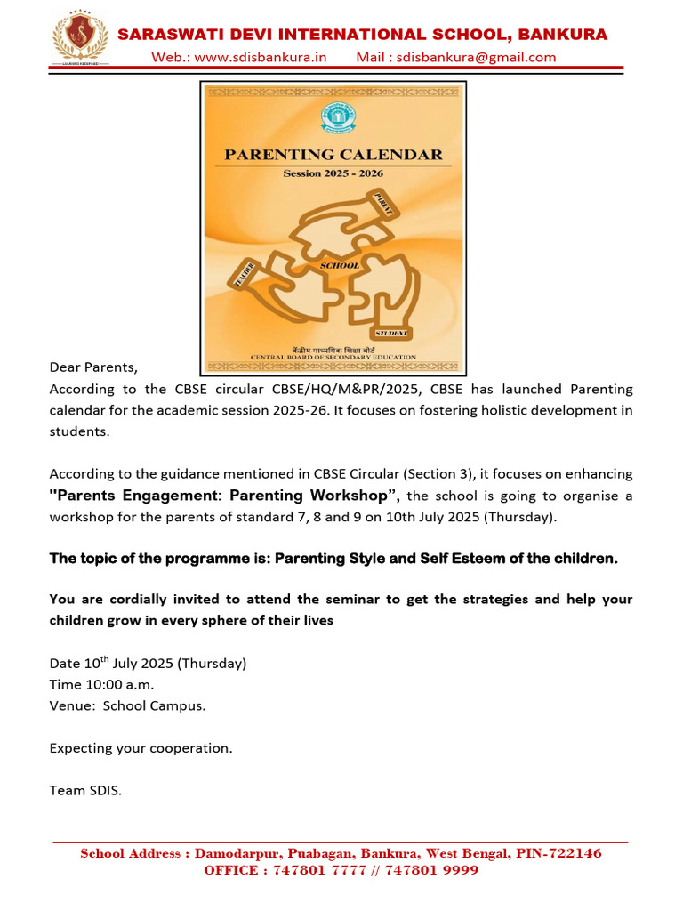 Parenting Session (Parenting Calendar) | PDF