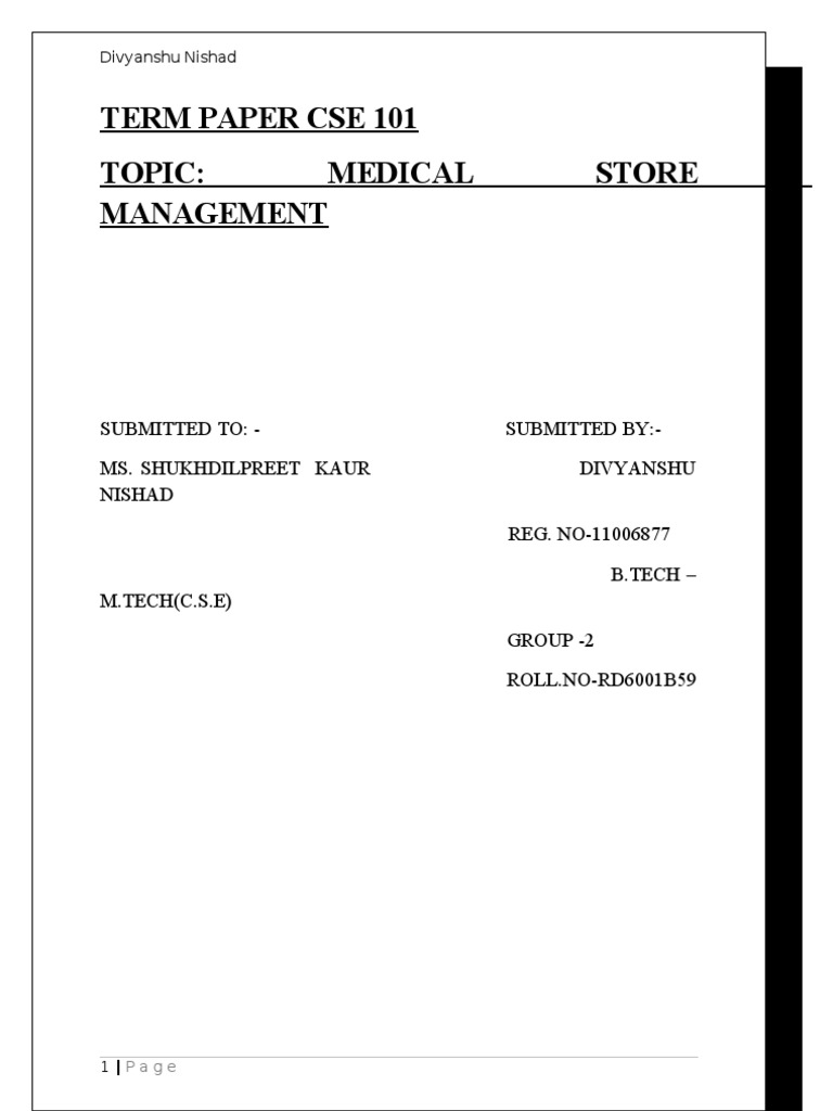 Medical Store Management System | Download Free PDF | Source Code ...