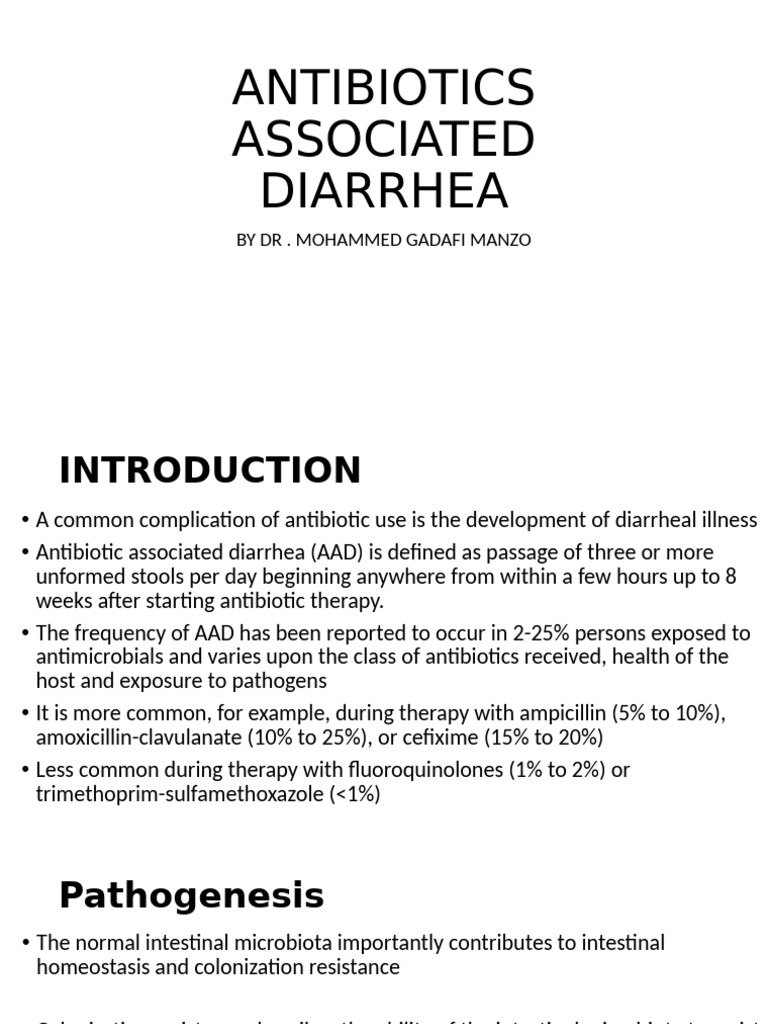 Antibiotics Associated Diarrhea | PDF | Probiotic | Diseases And Disorders