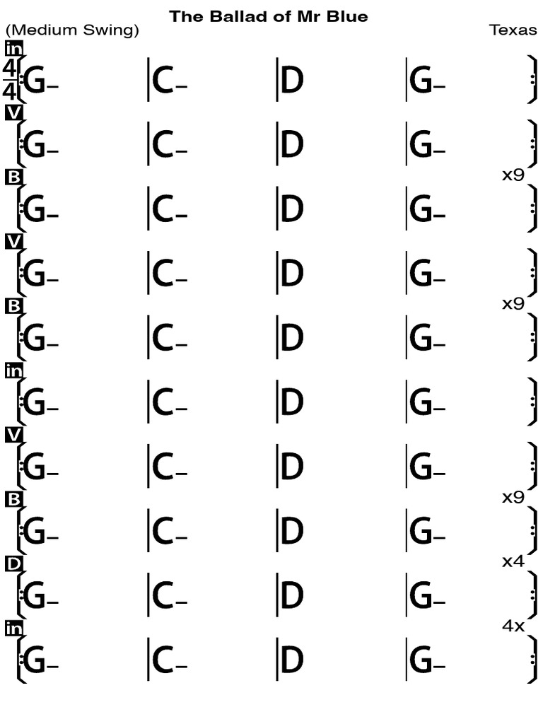 MR Blue (Chord Chart) | PDF