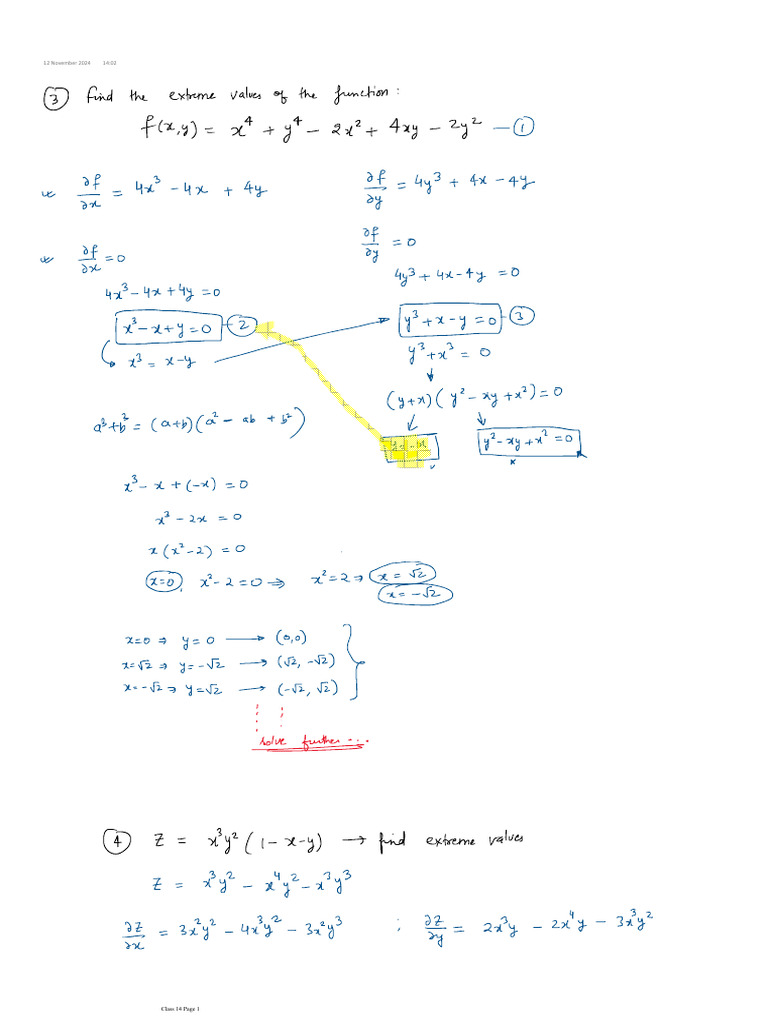 Class 14 Partial Differentiation - L7 | PDF