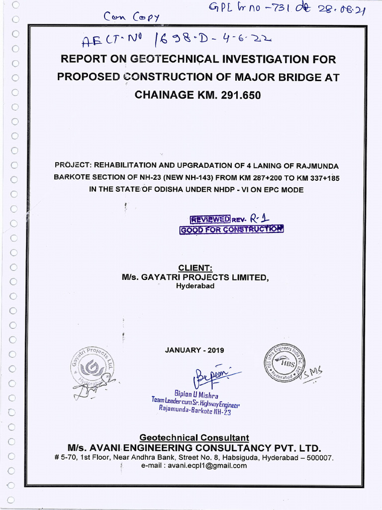 Geotechnical Report 1 (291+650) | PDF