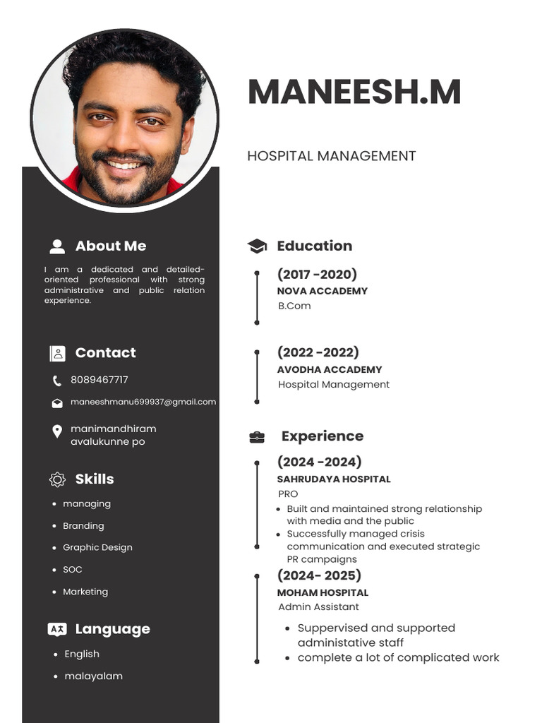 Maneesh.M: About Me | PDF