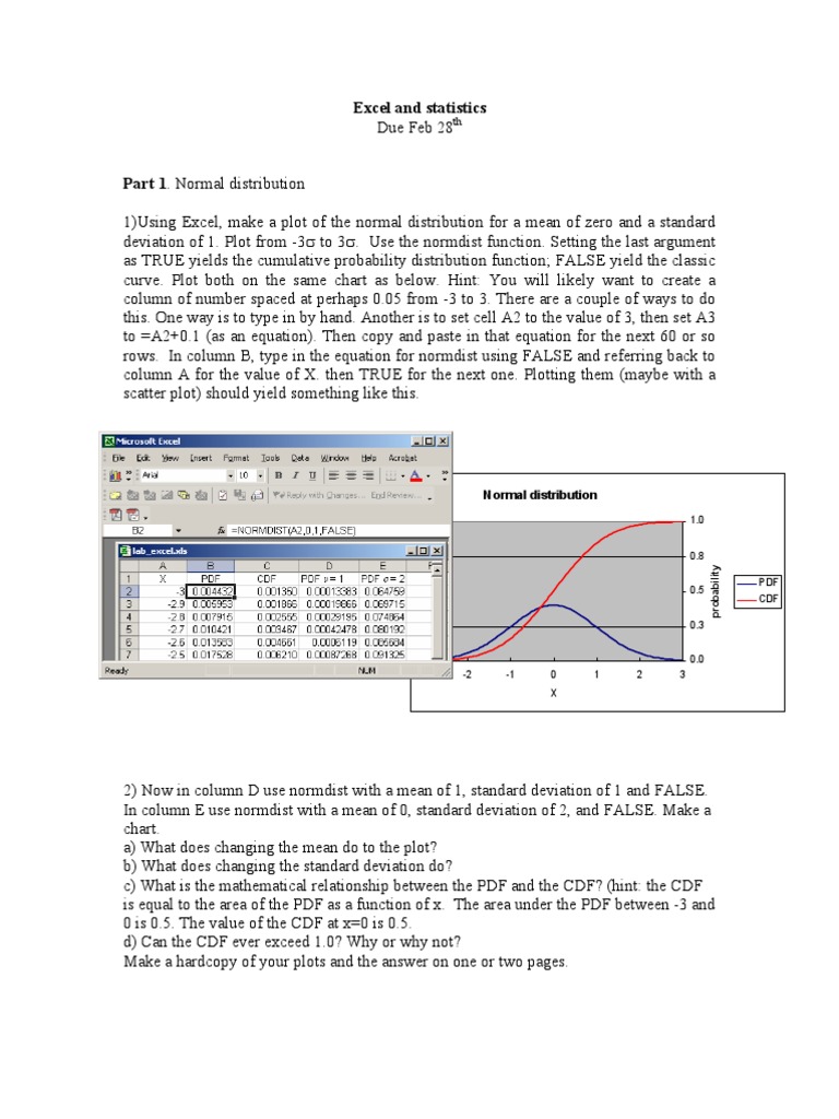 Analyzing Normal Distributions and Concrete Strength Using Excel ...