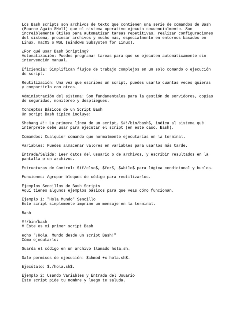Introducción Bash | PDF | Lenguaje de escritura | Interfaz de línea de comando