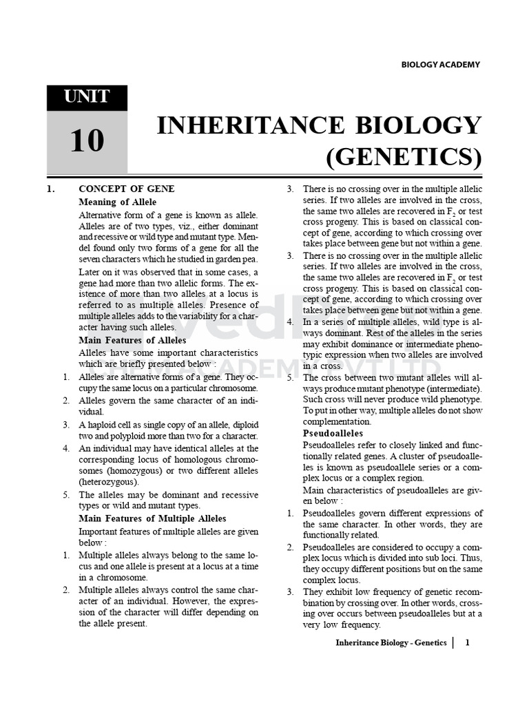 Inheritance Biology Genetics Sample | PDF | Dominance (Genetics) | Zygosity