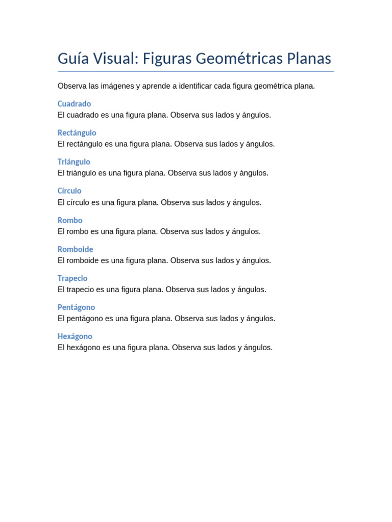 Identificación de Figuras Planas | PDF