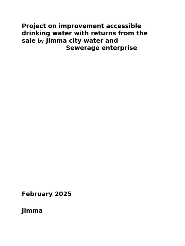 Project Proposal On Water | PDF | Water | Drinking Water