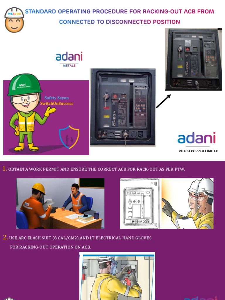 ACB Rack-Out Procedure Guide | PDF | Electric Power | Electrical Components