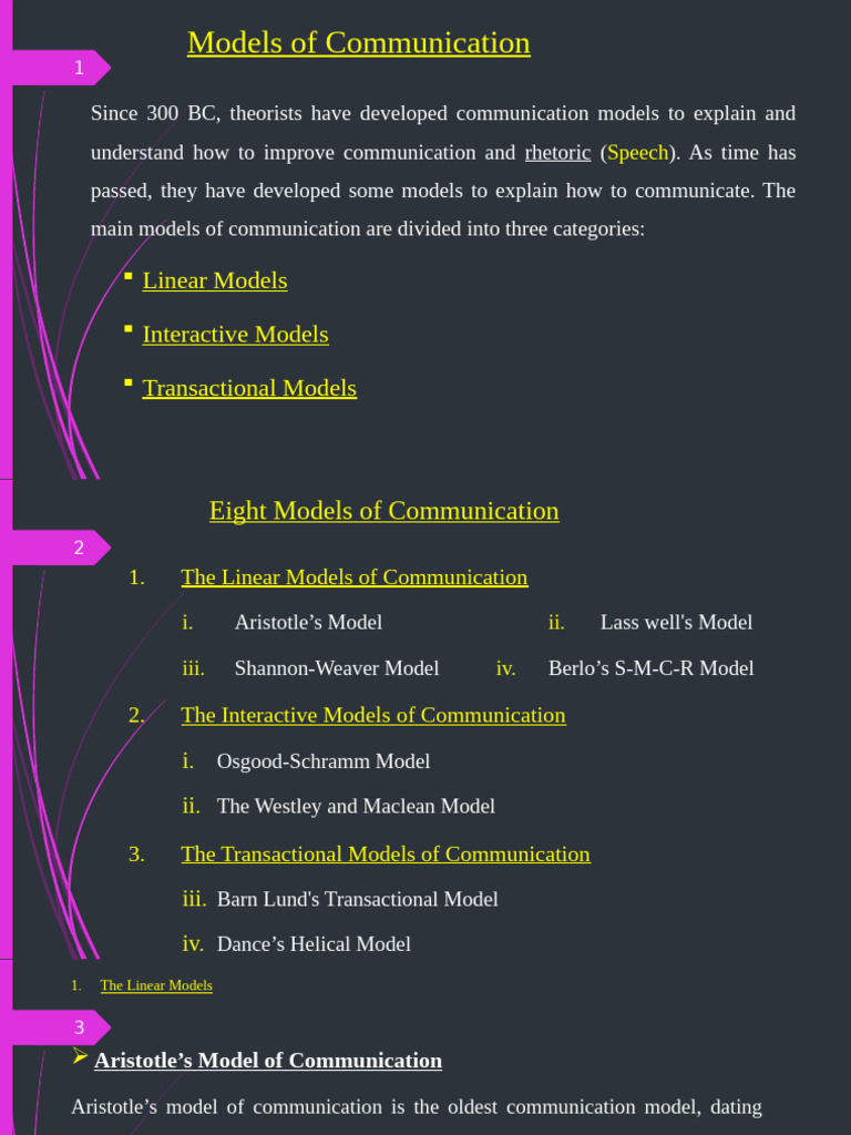 Models of Communication | PDF | Communication | Psychological Concepts