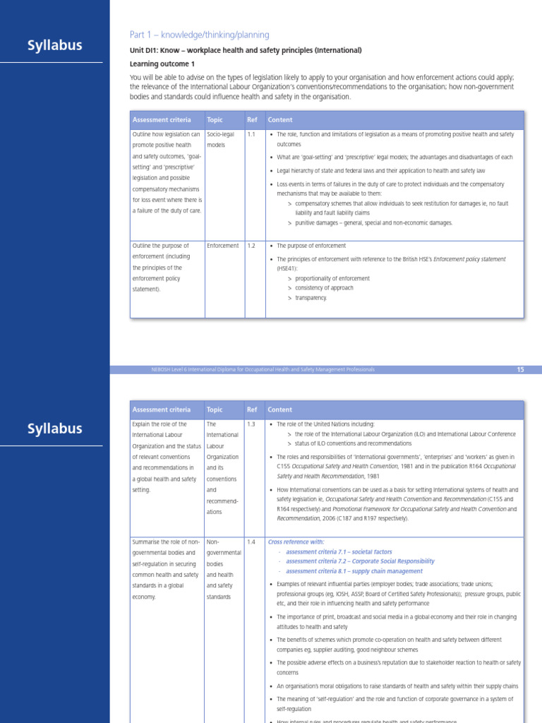 NEBOSH Level 6 Diploma in Health & Safety | PDF | Risk | Occupational ...