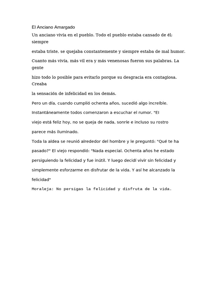 El Anciano Amargado | PDF