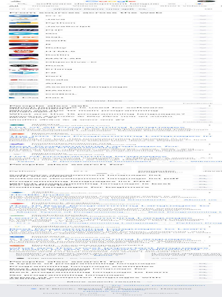 Software Development Language List - Google Search | PDF | Programming Language | Computer ...