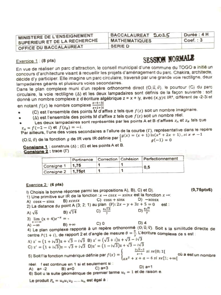 BAC2 2025 Maths | PDF