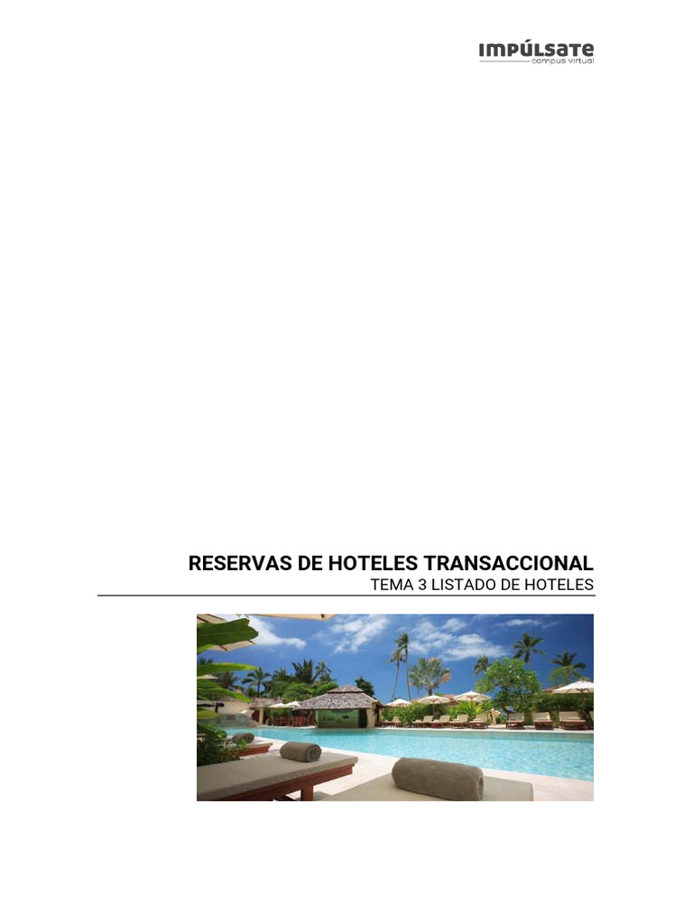Tema3 Reservas Hoteleras | PDF | Hotel | Edificios y estructuras