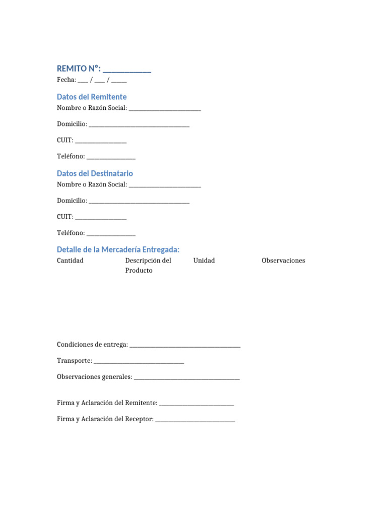 Formato Remito-1 | PDF