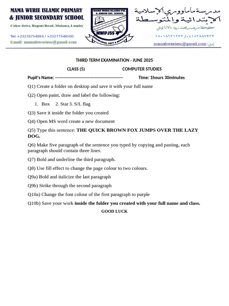 Computer Studies Class 5 | PDF