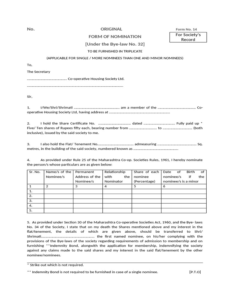 Appendix-14-Bye-Laws No.32 Society | PDF