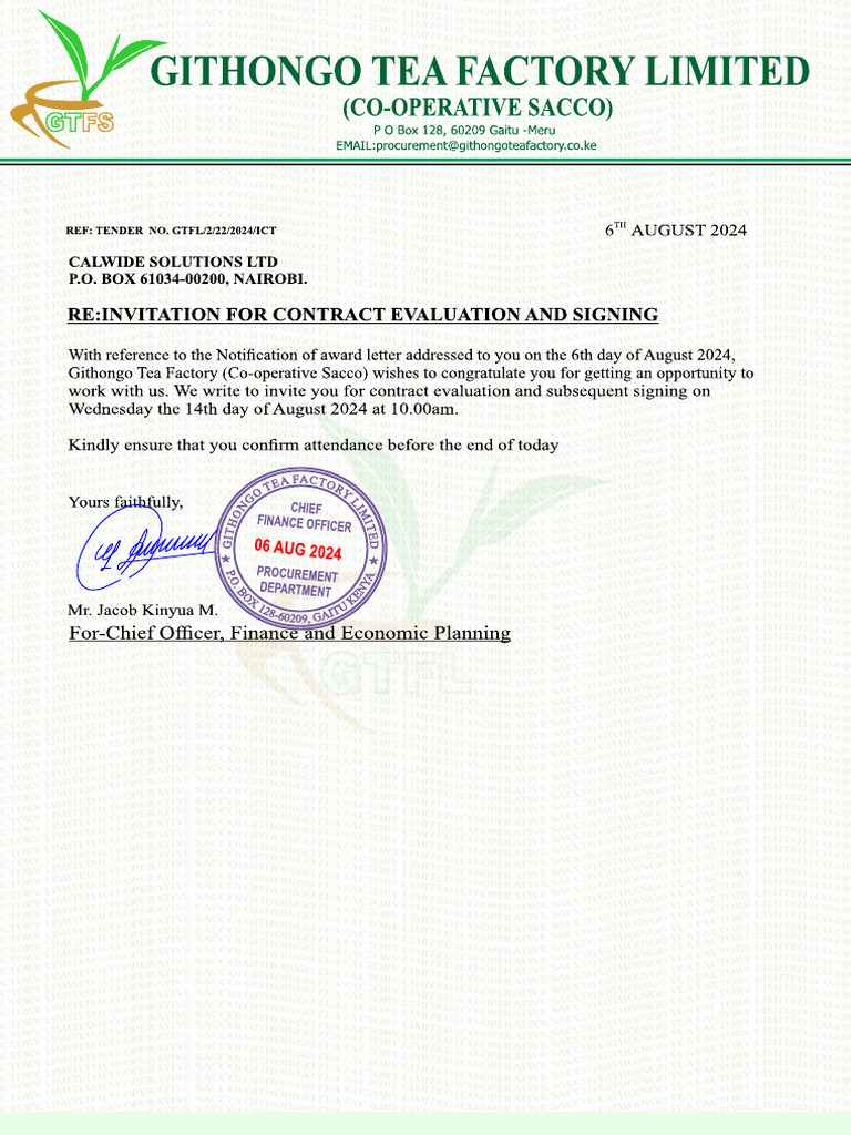 Githongo Official Invitation Letter-1 | PDF