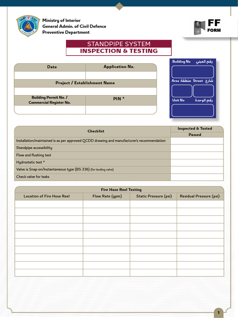 Standpipe System Inspection & Testing | PDF | Valve