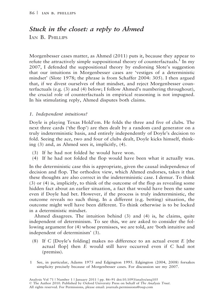 Stuck in The Closet (Final) | PDF | Causality | Determinism