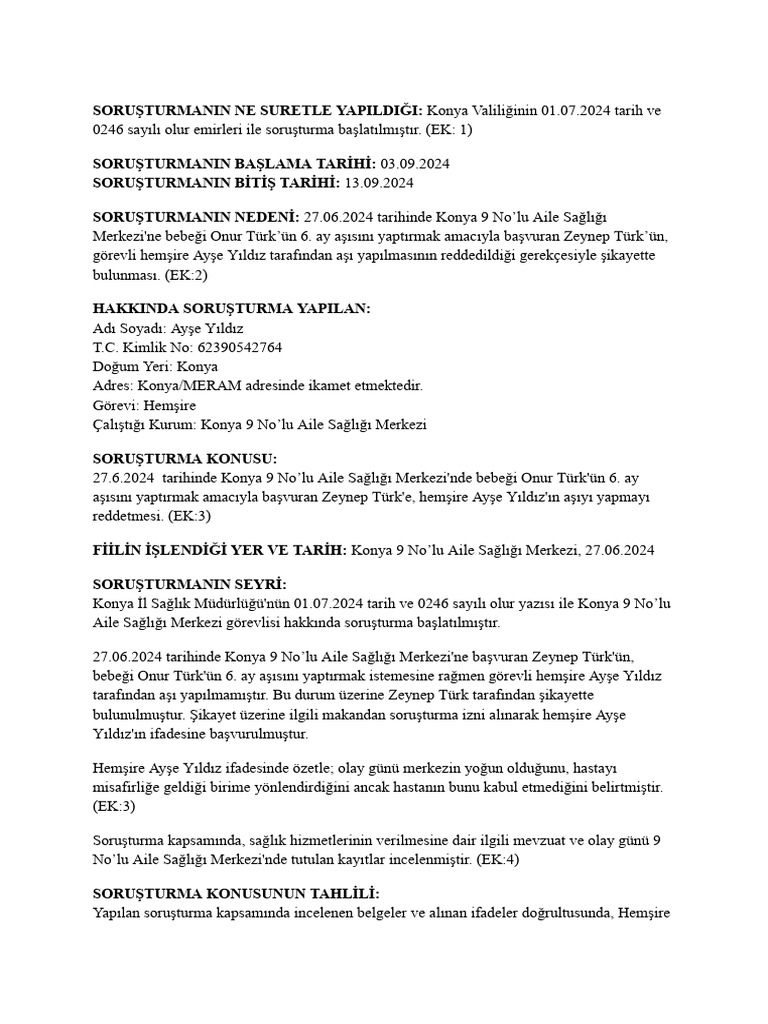 Soruşturma Rapo | PDF