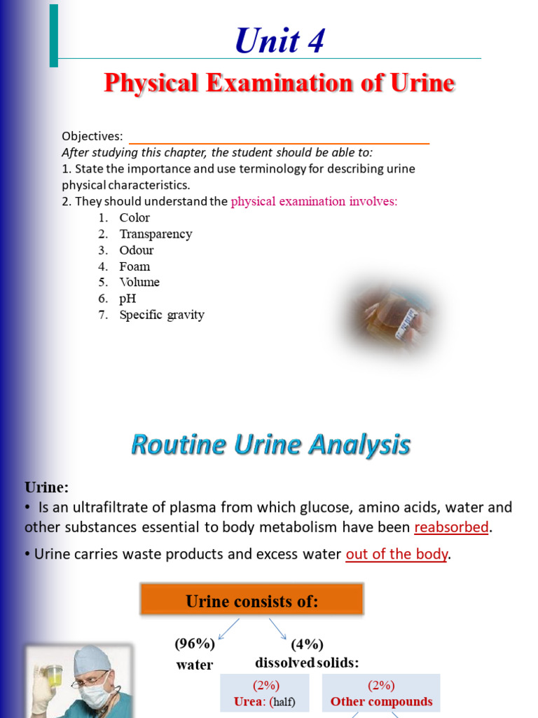 Clecture 2 Physical Examination of Urine | PDF | Urine | Kidney