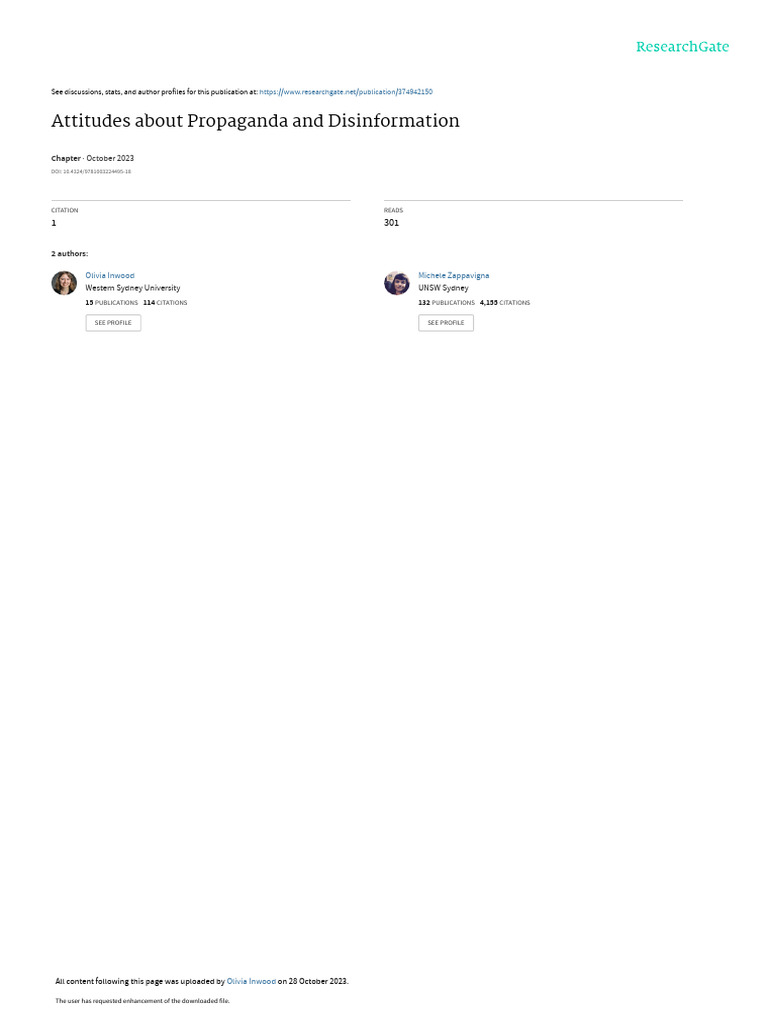 Attitudes About Propaganda and Disinformation: October 2023 | PDF | Rt ...