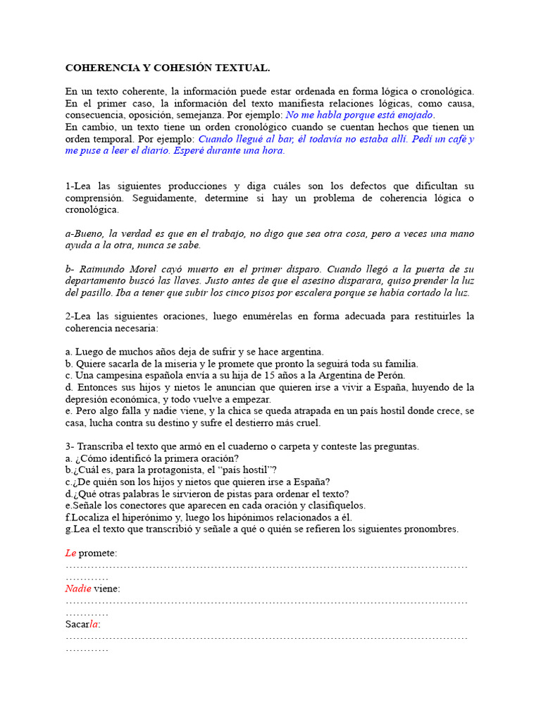Coherencia y Cohesión Textual | PDF