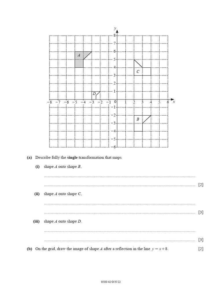 Extracted Pages From G8 and G9 Extended Math Worksheet - Transformation ...