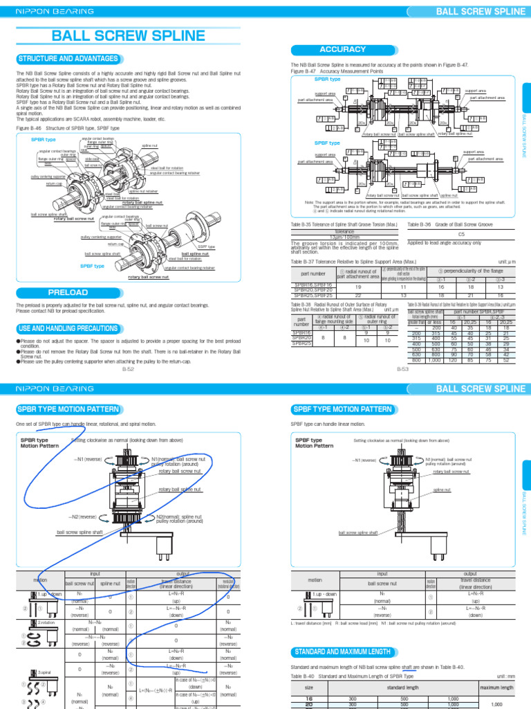 Tính Toán Ball Screw Spline | PDF | Rotation | Bearing (Mechanical)