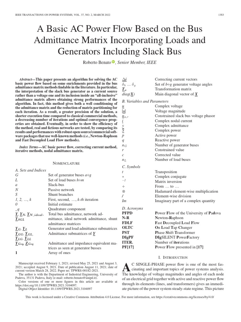 A Basic AC Power Flow Based On The Bus Admittance Matrix Incorporating Loads and Generators ...