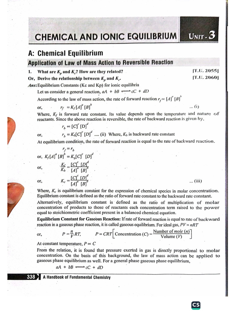 Chemical and Ionic Equilibrium | PDF