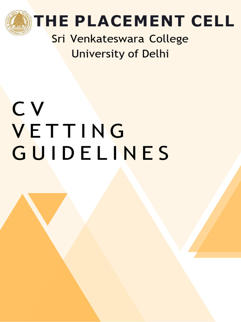 CV Vetting Guidelines for Students | PDF | Internship | Job Hunting