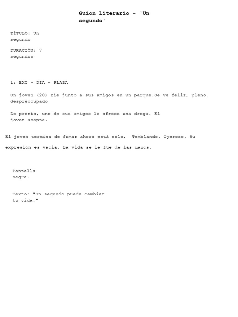 Guion Literario Un Segundo - PDF 20250516 163100 0000 | PDF