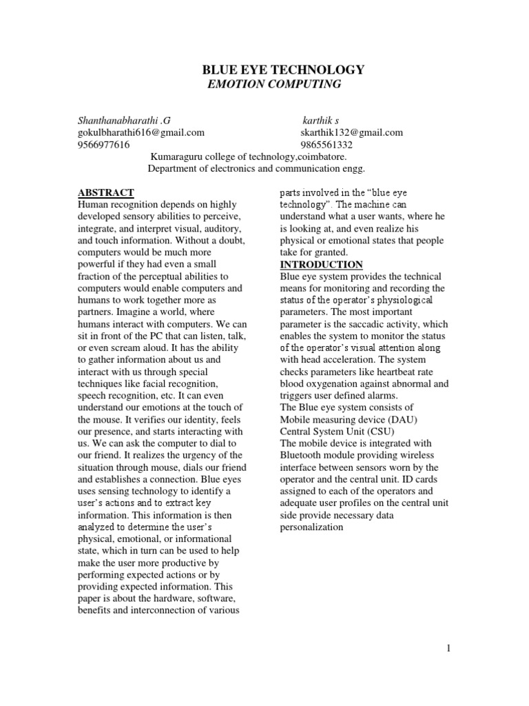Blue Eyes Technology. | PDF | Analog To Digital Converter | Sampling ...