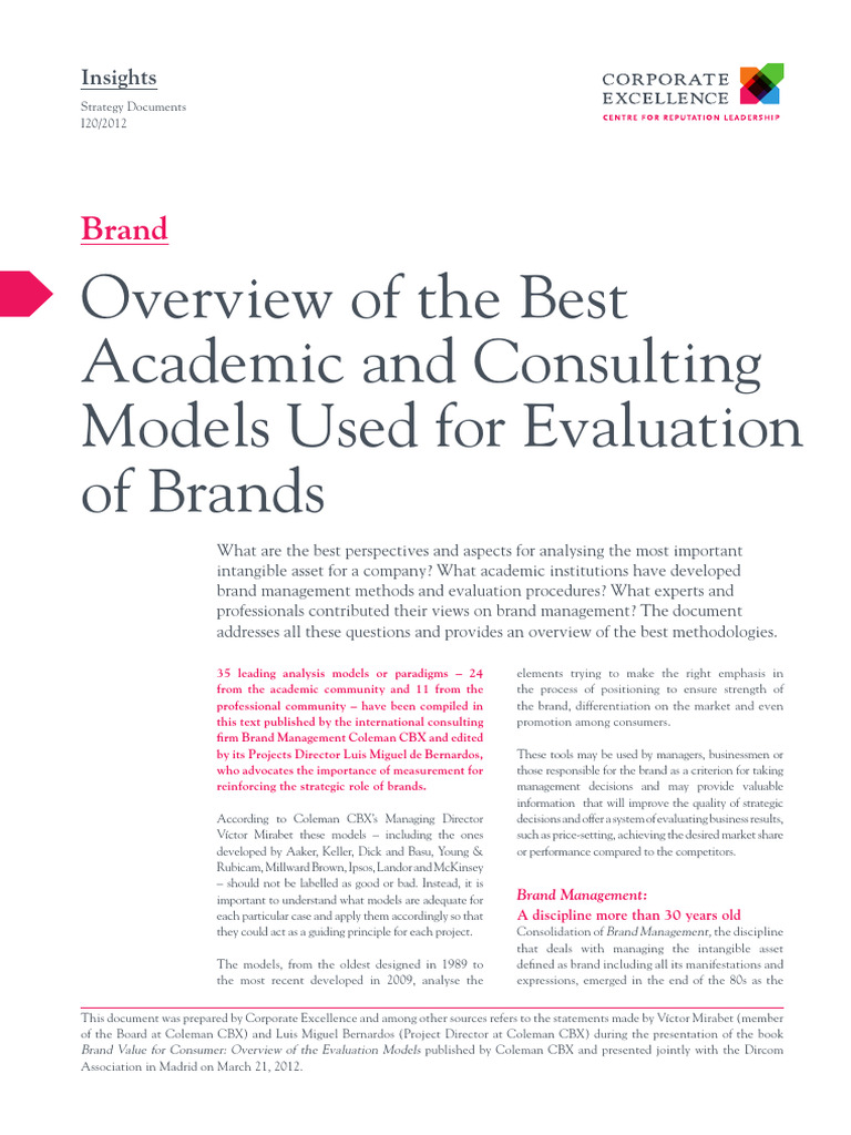 I20 Overview of The Best Academic and Consulting Models Used For ...