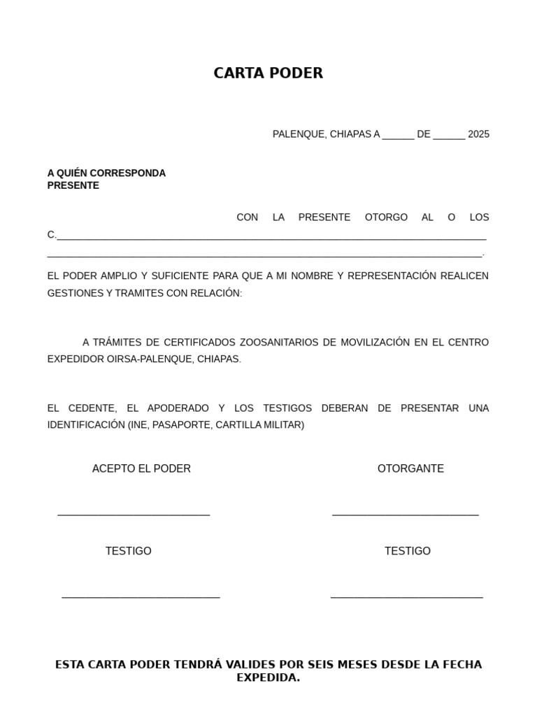 Carta Poder Mancomunada | PDF