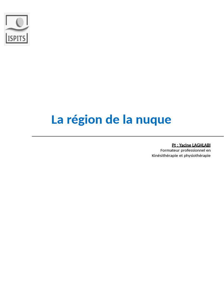 Anatomie de la région de la nuque | PDF | Vertèbre | Colonne vertébrale