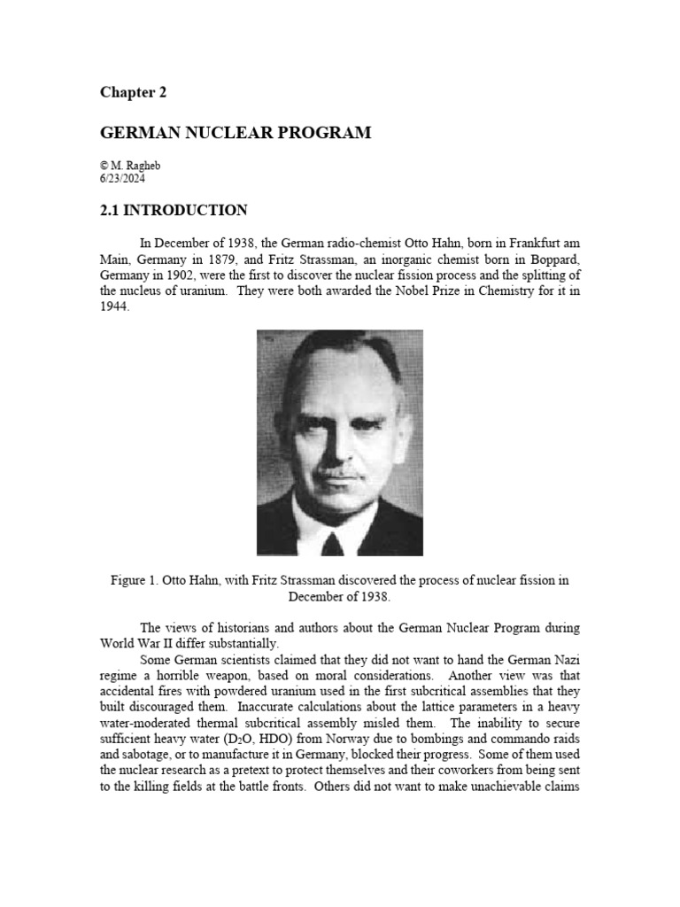 German Nuclear Program Overview | PDF | Nuclear Fission | Niels Bohr