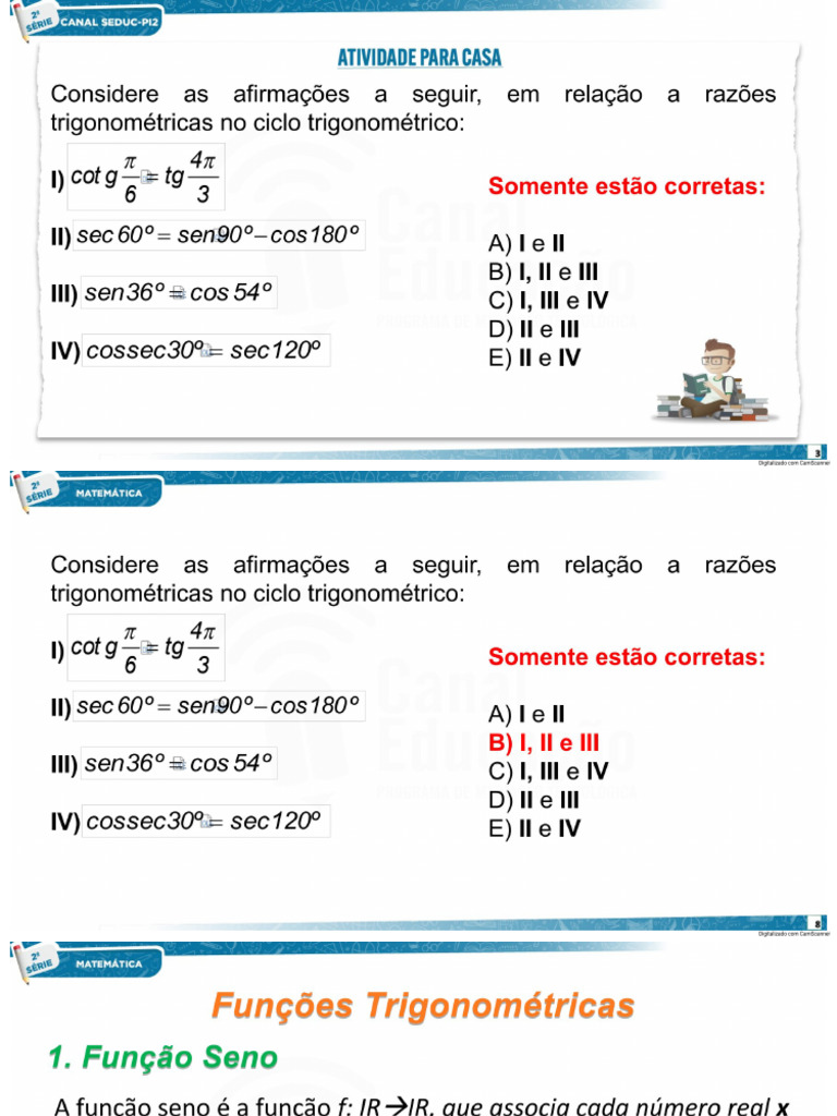 Funções Trigonométricas - Parte 1 | PDF