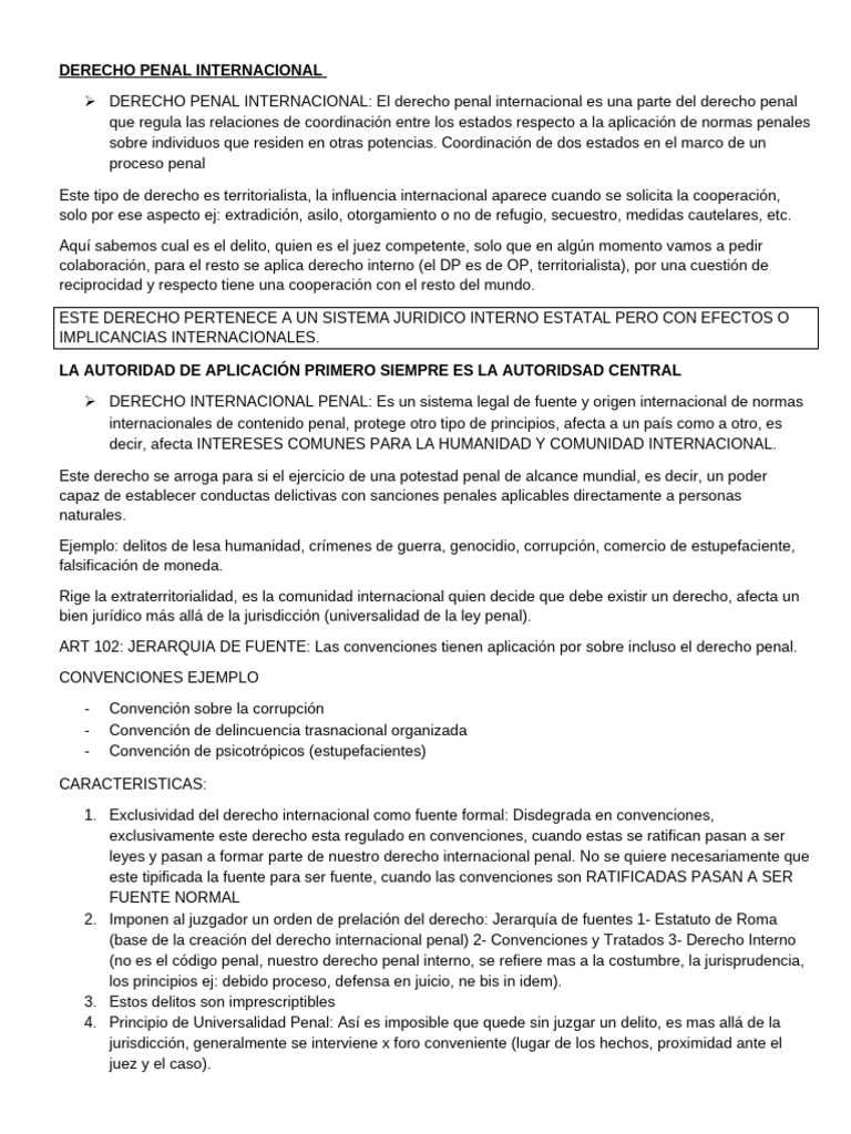 Derecho Penal Internacion | PDF | Derecho penal | Extradición