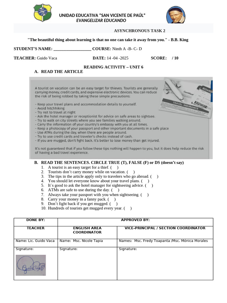 Asynchronous Task 2 Unit 6 9egb 2025 | PDF