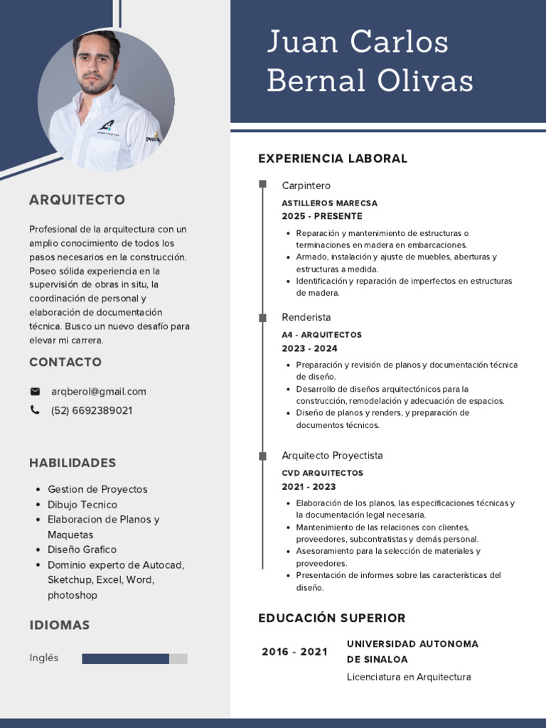 Currículum Vitae 2025 JC | PDF | Arquitecto | Diseño