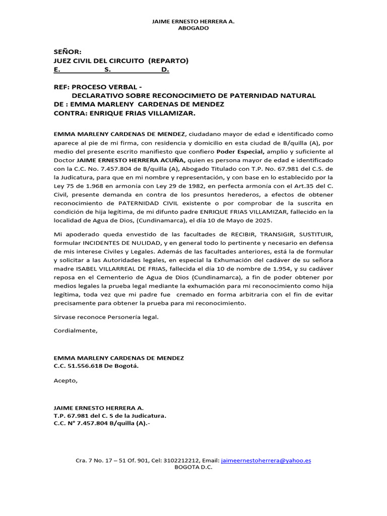 Poder Especial - Emma Marleny Cardenas | PDF