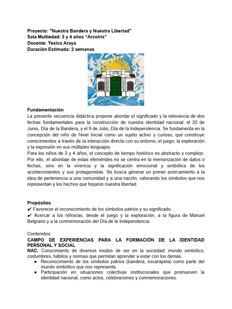 Proyecto - Nuestra Bandera y Nuestra Libertad | PDF | Los símbolos ...