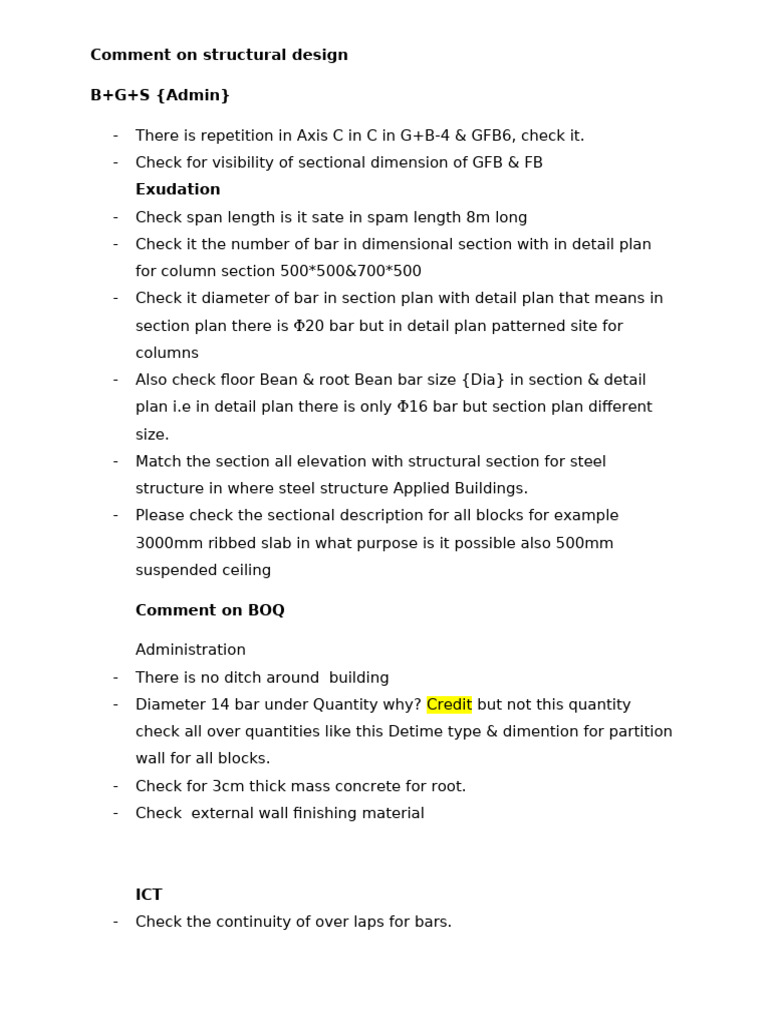 Comment On Structural Design | PDF