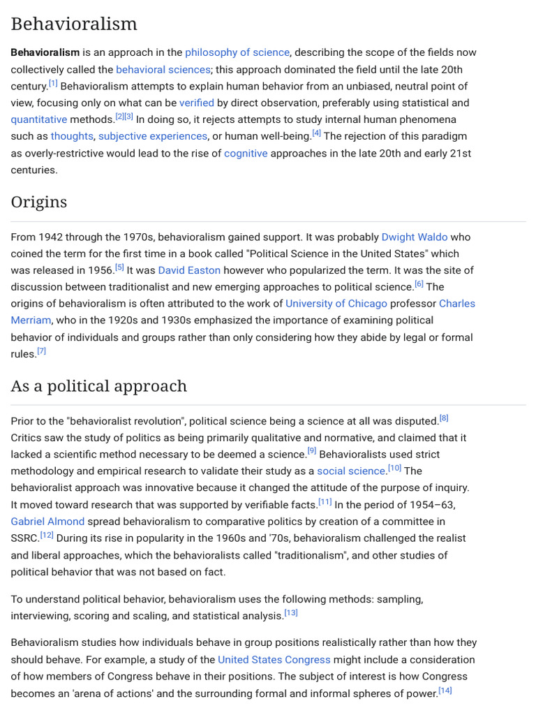 Understanding Behavioralism in Science | PDF | Methodology | Political ...